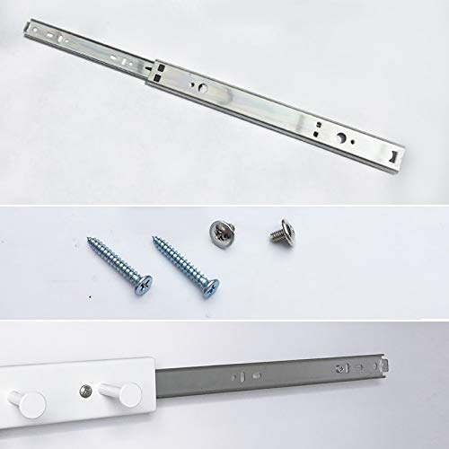 Kelendle Extendable Sliding Wardrobe Hook Rail with Hardware Pull Out Closet Rod Clothing Hanging Hooks Organizer for Home, Office, Hotel (5 Hooks)