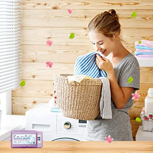 Enyur Unscented Travel Laundry Detergent Sheets/Concentrated Travel Laundry Soap/Travel Size Detergent Fragrance Free 32 Loads / 1 Pack