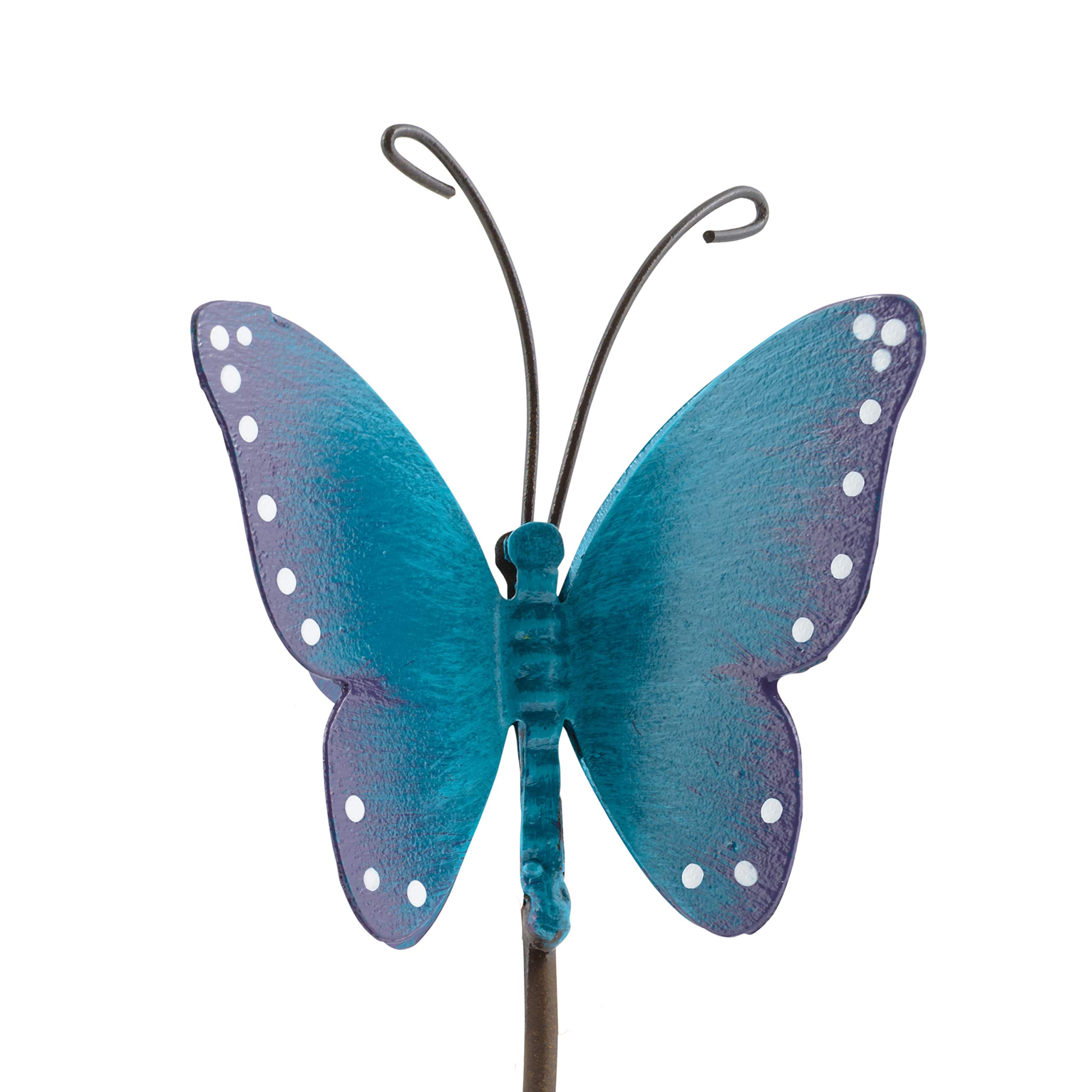 La Crosse 704-71077-INT 5 inch Capacity Glass Blue Butterfly Rain Gauge