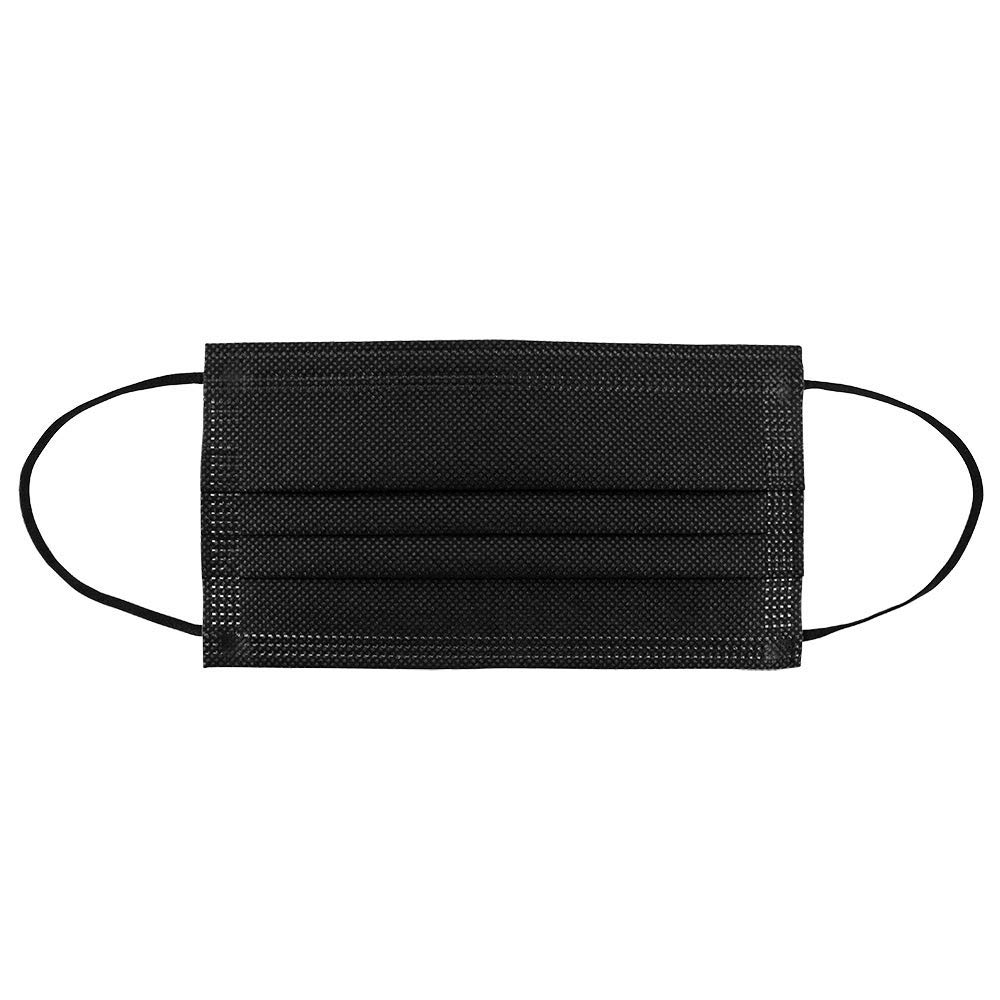 Global Glove Lightweight Face Mask, Black, Disposable, Food Contact Compliant, Polypropylene NW-M2, 50 masks