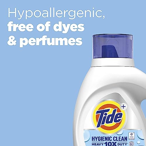Tide Hygienic Clean Heavy Duty 10x Free Liquid Laundry Detergent, Unscented, 59 loads, 92 fl oz, HE Compatible