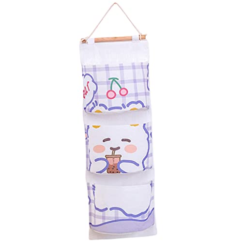 Leefasy Stylish 3 Wall Door Hanging Storage Bag Organizer Waterproof Closet Pouch for Small Accessory Toys Decor,