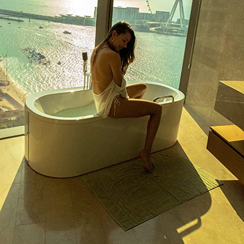 Mosobam 700 GSM Luxury Bamboo Viscose 12pc Extra Large Bathroom Set, Seagrass Green, 4 Bath Towels Sheets 35X70 4 Hand Towels 16X30 4 Face Washcloths 13X13, Turkish Towel Sets, Quick Dry
