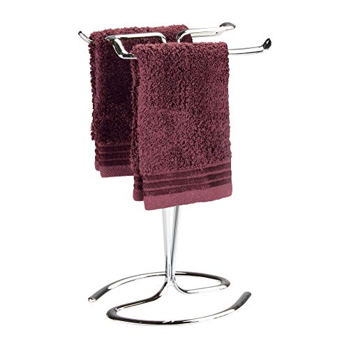 iDesign Metal Hand Towel Rack, The Axis Collection β Holds 2 Hand Towels, 7.75β x 6.25β x 13.5β, Chrome