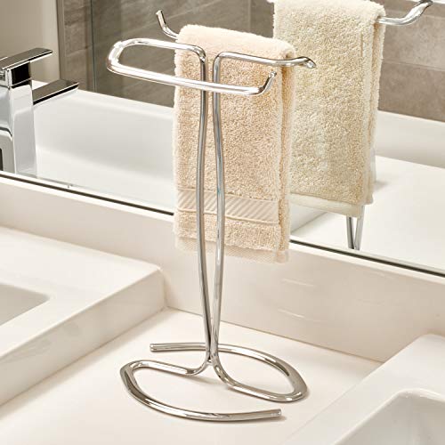 iDesign Metal Hand Towel Rack, The Axis Collection β Holds 2 Hand Towels, 7.75β x 6.25β x 13.5β, Chrome