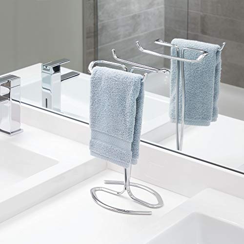 iDesign Metal Hand Towel Rack, The Axis Collection β Holds 2 Hand Towels, 7.75β x 6.25β x 13.5β, Chrome