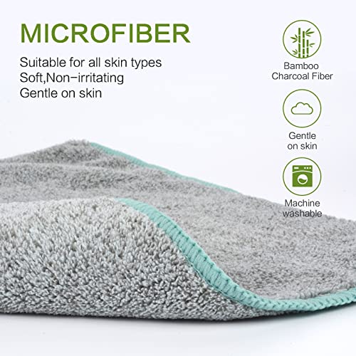 SINLAND Microfiber Face Towels Ultra Soft Facial Washcloths Face Cloth 12Inch x 12Inch 6 Pack