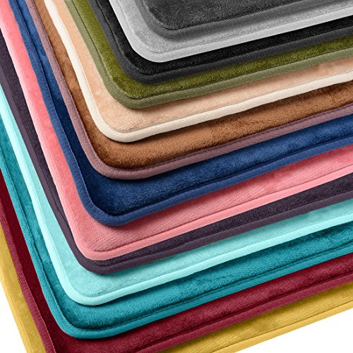 Clara Clark Bathroom Rugs, Ultra Soft Plush Bath Mat for Bathroom, Non-Slip, Velvet Memory Foam Bath Rugs, 17 x 24, Solid Camel Gold
