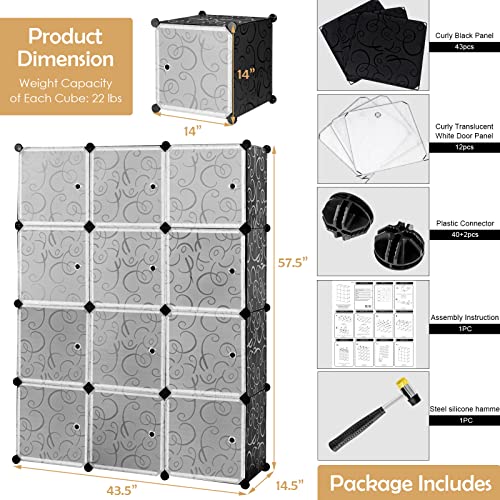 HAPPYGRILL Portable Closet Wardrobe Clothes Cabinet Bedroom Armoire DIY Storage Organizer Cubes for Bedroom Travel