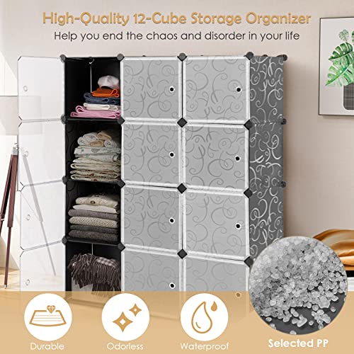 HAPPYGRILL Portable Closet Wardrobe Clothes Cabinet Bedroom Armoire DIY Storage Organizer Cubes for Bedroom Travel