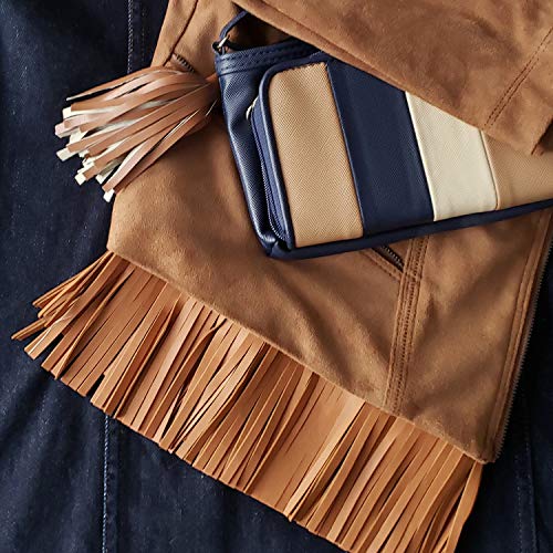 Trims by the Yard 6" Matte Finish Vegan Leather Fringe Trim, Dark Brown (5 Yard Cut)