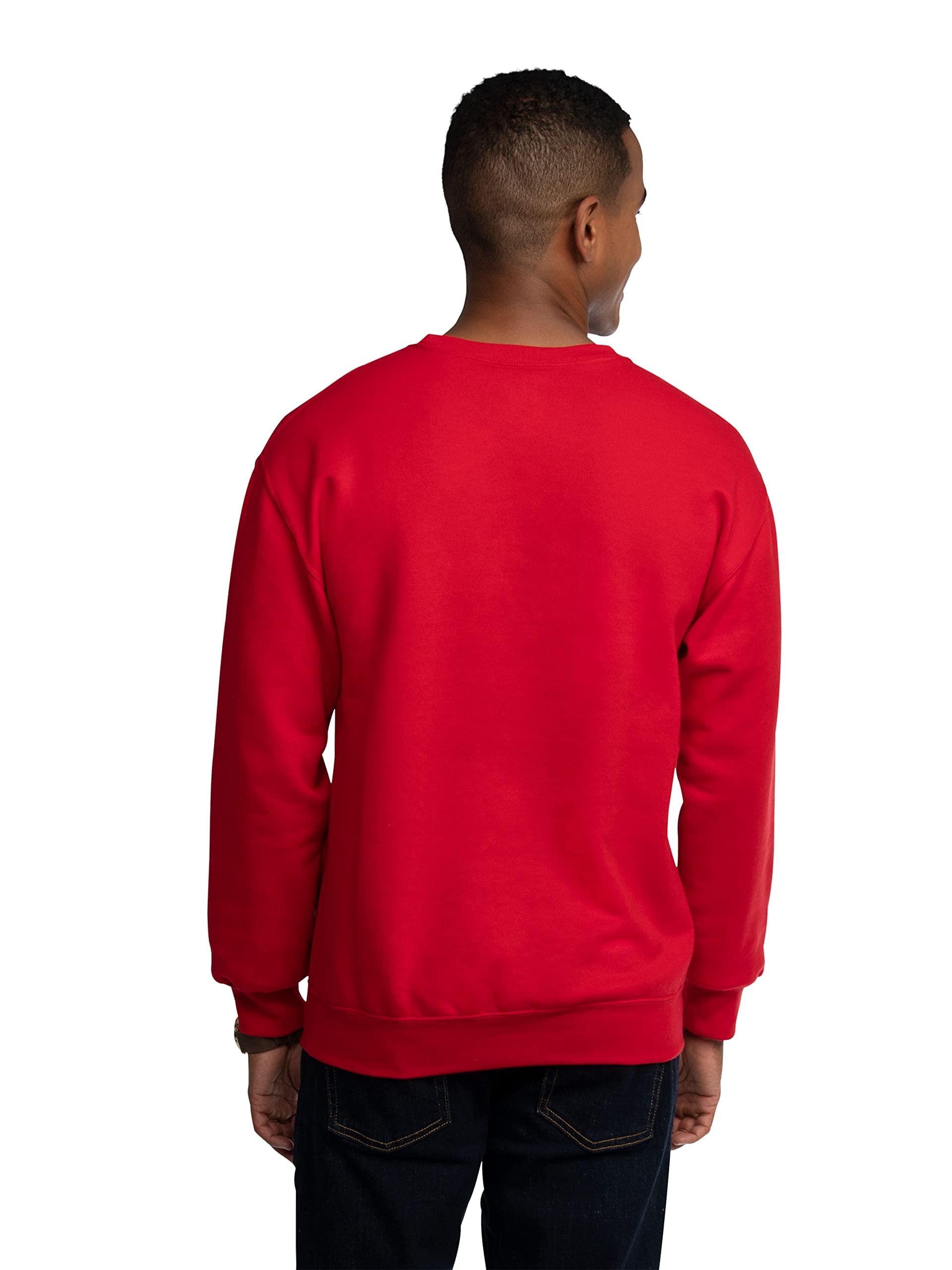 Fruit of the Loom Men's Moisture Wicking Eversoft Fleece Sweatshirt, Red, Medium