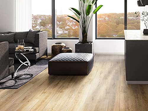 MSI Rutledge 7 in. x 48 in. x 20 MIL Luxury Vinyl Flooring, Rigid Core Planks, LVT Tile, Click Lock Floating Floor, Waterproof LVT, Wood Grain Finish, CASE, Autumn Woods Brown, 23 Square Feet