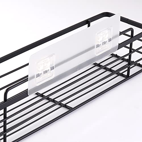 KES Adhesive Shower Caddy Rustproof Bathroom Shelf Organizer Wall Shower Basket Stainless Steel Matte Black 2 Pack, BSC204S36DF-BK-P2