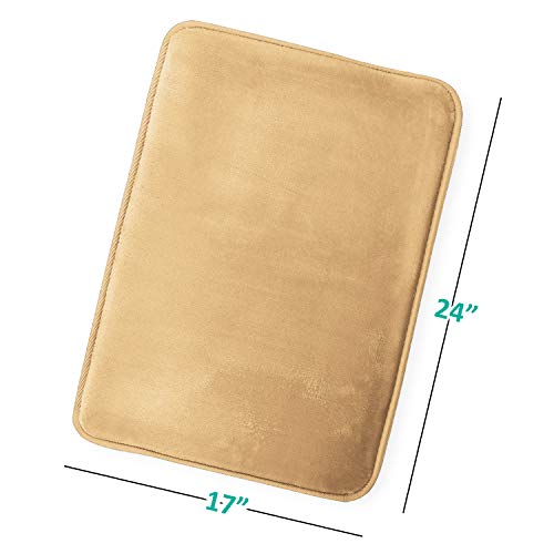 Clara Clark Bathroom Rugs, Ultra Soft Plush Bath Mat for Bathroom, Non-Slip, Velvet Memory Foam Bath Rugs, 17 x 24, Solid Camel Gold