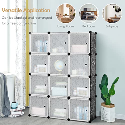 HAPPYGRILL Portable Closet Wardrobe Clothes Cabinet Bedroom Armoire DIY Storage Organizer Cubes for Bedroom Travel