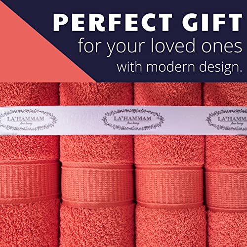 Monogrammed Towel Set, Hotel & Spa Quality, Super Soft, Highly Absorbent, Bathroom Sets, 100% Cotton Personalized 6 Piece Towel Set, Includes 2 Bath Towels, 2 Hand Towels, 2 Washcloths, Coral