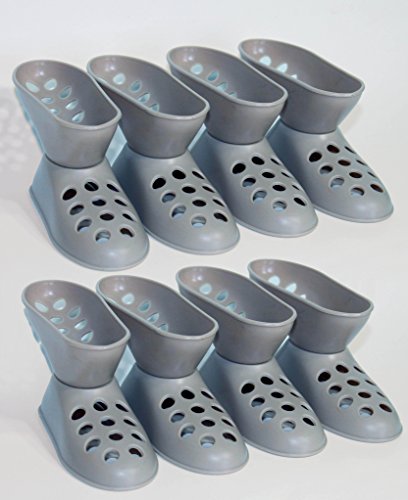 Lucore Home Shoe Stacker Space Saver Organizers for Small Sizes 2-6 - 8 Set Shoe Stack Holders Will Double Closet & Garage Shoe Rack Storage Space (Gray)