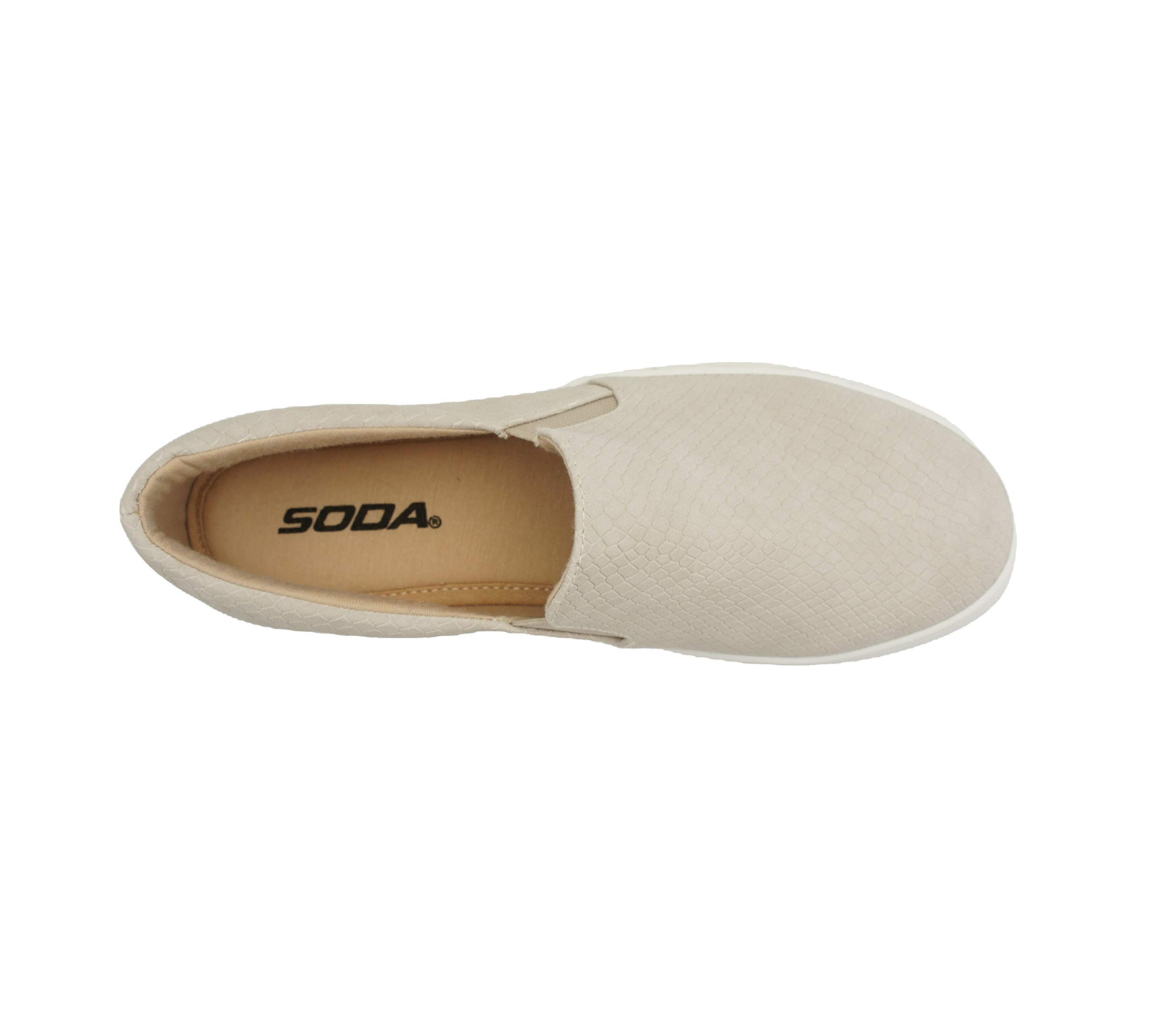 Soda TOPSHOE ave- Hike Platform Slip- On Sneaker w/Cushion Foam (L-Stone Cobra, Numeric_7_Point_5)