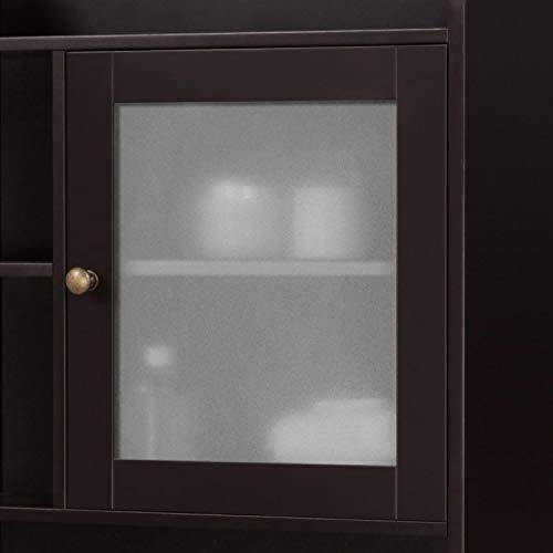 Yaheetech Over The Toilet Cabinet Space-Saving - Bathroom Free-Standing Cabinet w/Adjustable Shelves, 7.5in Dx 23.2in W x 68.9in H