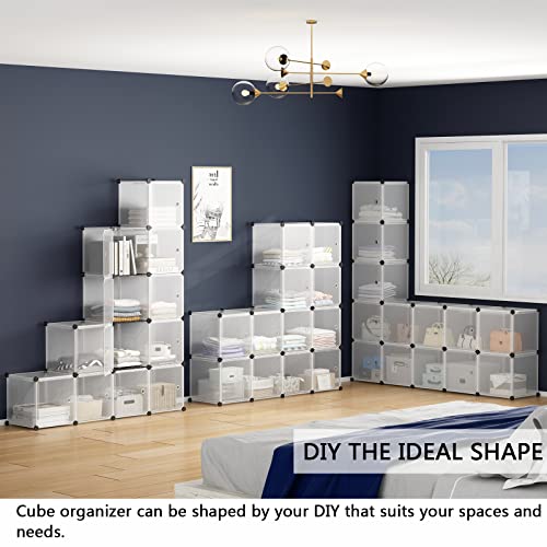 Aeitc 16 Storage Cubes -14ββx14ββ Cube, More Sturdy (add Wire Panel), DIY Clothes Organizer, Craft Cube Storage with Doors, Bookshelf Units, Toy Storage Cabinets