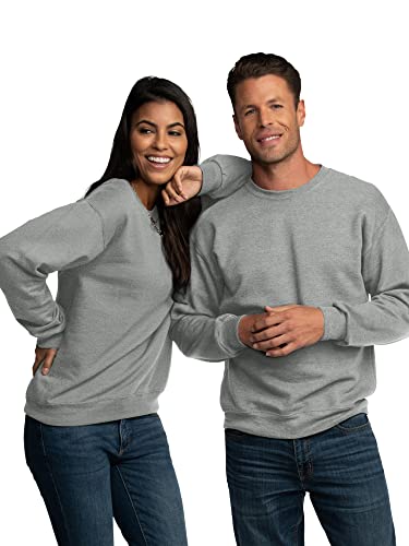 Fruit of the Loom Men's Moisture Wicking Eversoft Fleece Sweatshirt, Grey Heather, X-Large
