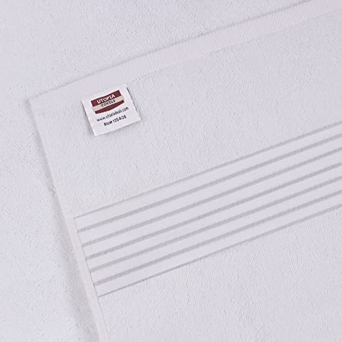 Utopia Towels - Bath Towels Set - Luxurious 600 GSM 100% Ring Spun Cotton - Quick Dry, Highly Absorbent, Soft Feel Towels, Perfect for Daily Use (Pack of 4) (27 x 54, White)