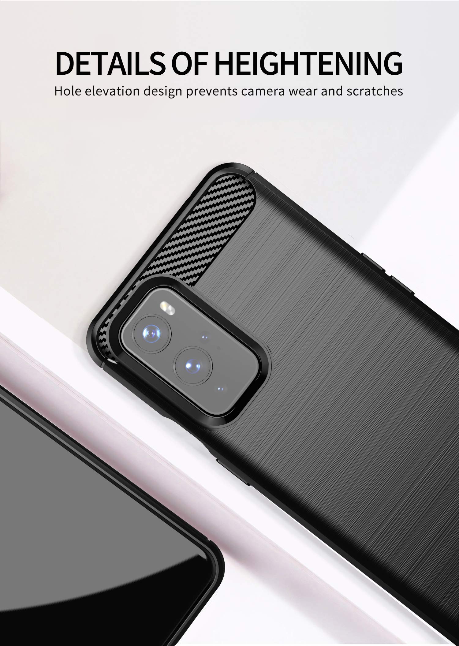 Oneplus 9 case,1+ 9 case with HD Screen Protector,M MAIKEZI Soft TPU Slim Fashion Non-Slip Protective Phone Case Cover for Oneplus 9/1+ 9 (Black Brushed TPU)