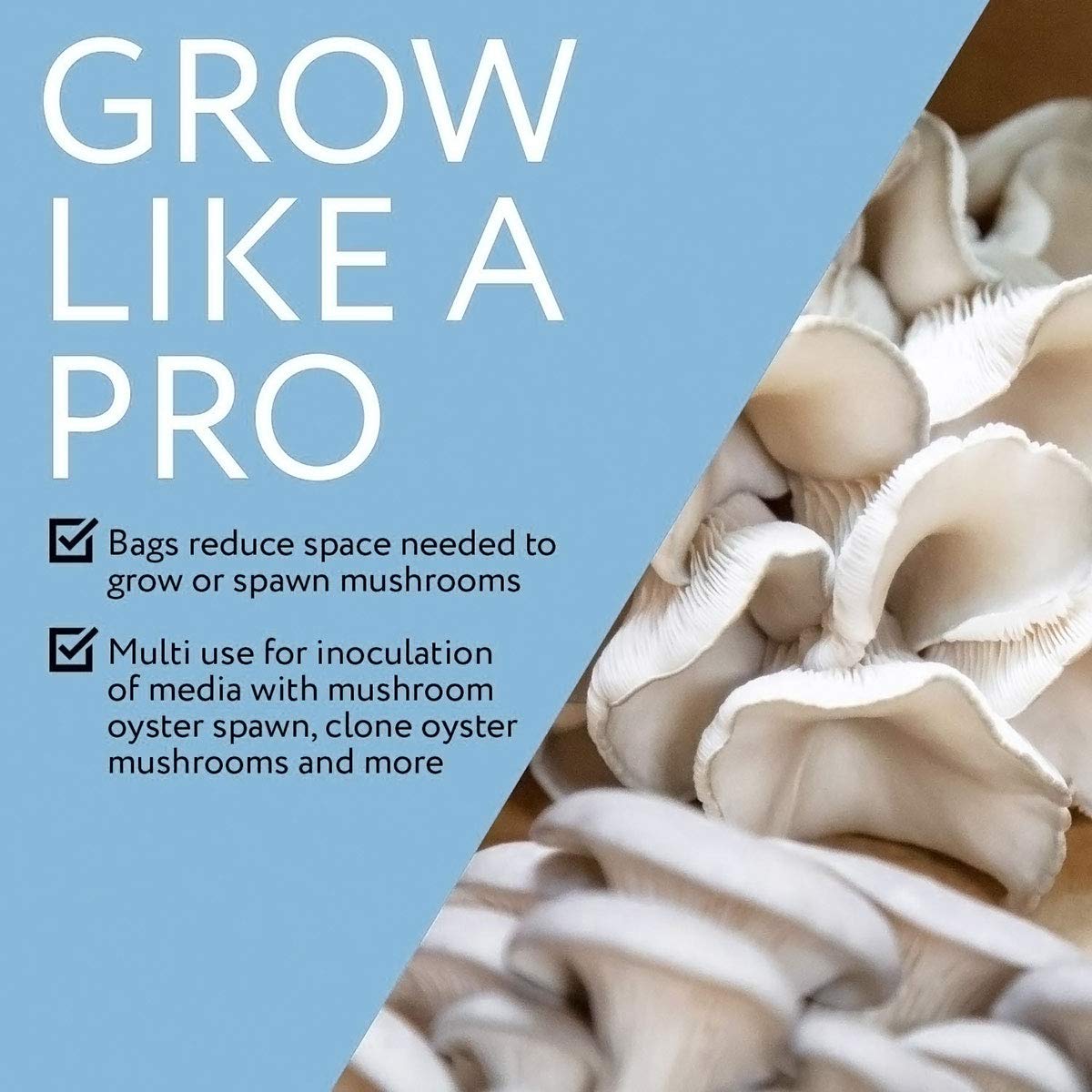 60PACK Mushroom Grow Bags, Large Extra Thick 6 Mil Spawn Bags, 4" X 3.2" X 20" 0.2 Micron Filter Breathable, Mushroom Growing Bags for Substrate Autoclavable, Mushroom Bag Tear Resistant Strong