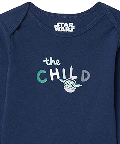 Amazon Essentials Disney | Marvel | Star Wars Unisex Babies' Long-Sleeve Bodysuits, Pack of 5, Star Wars Child, 3-6 Months