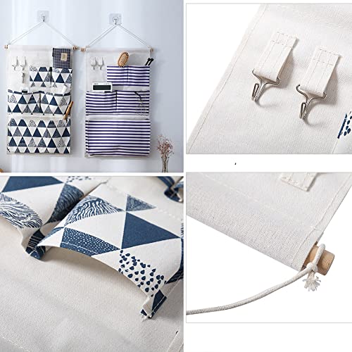 croselyu Home Multifunctional Hanging Bag Dormitory Fabric Hanging Basket Miscellaneous Organizer Bathroom Wall Hanging Bag Behind Door Wall Storage (Black)