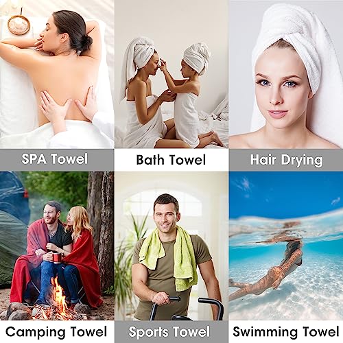 JML Luxury Hotel & SPA Bath Towels (2 Pack, 30"x60") - 350GSM High Density Fleece Towel Sets - Super Soft and Absorbent, Lint Free, Fade Resistant Oversized Bath Towel, Coral Fleece Navy