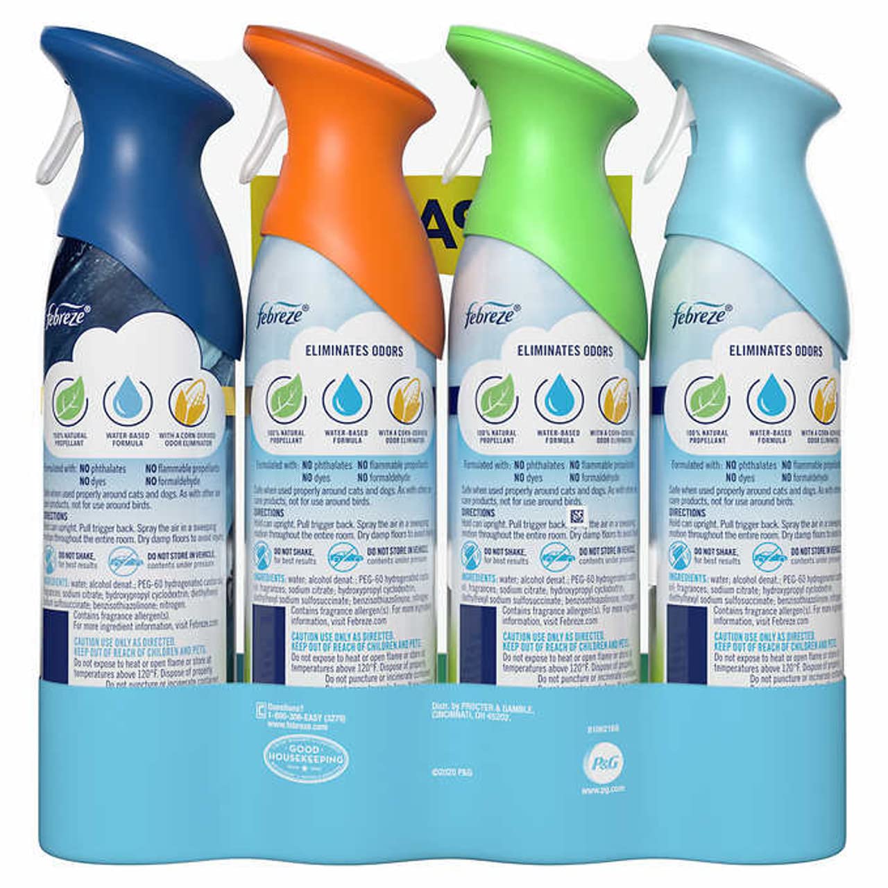 Febreze Air Freshener and Odor Eliminator Spray Variety Pack, Original Gain Scent, Linen & Sky, Hawaiian Aloha, and Ocean Scent, 8.8 oz (Pack of 4)