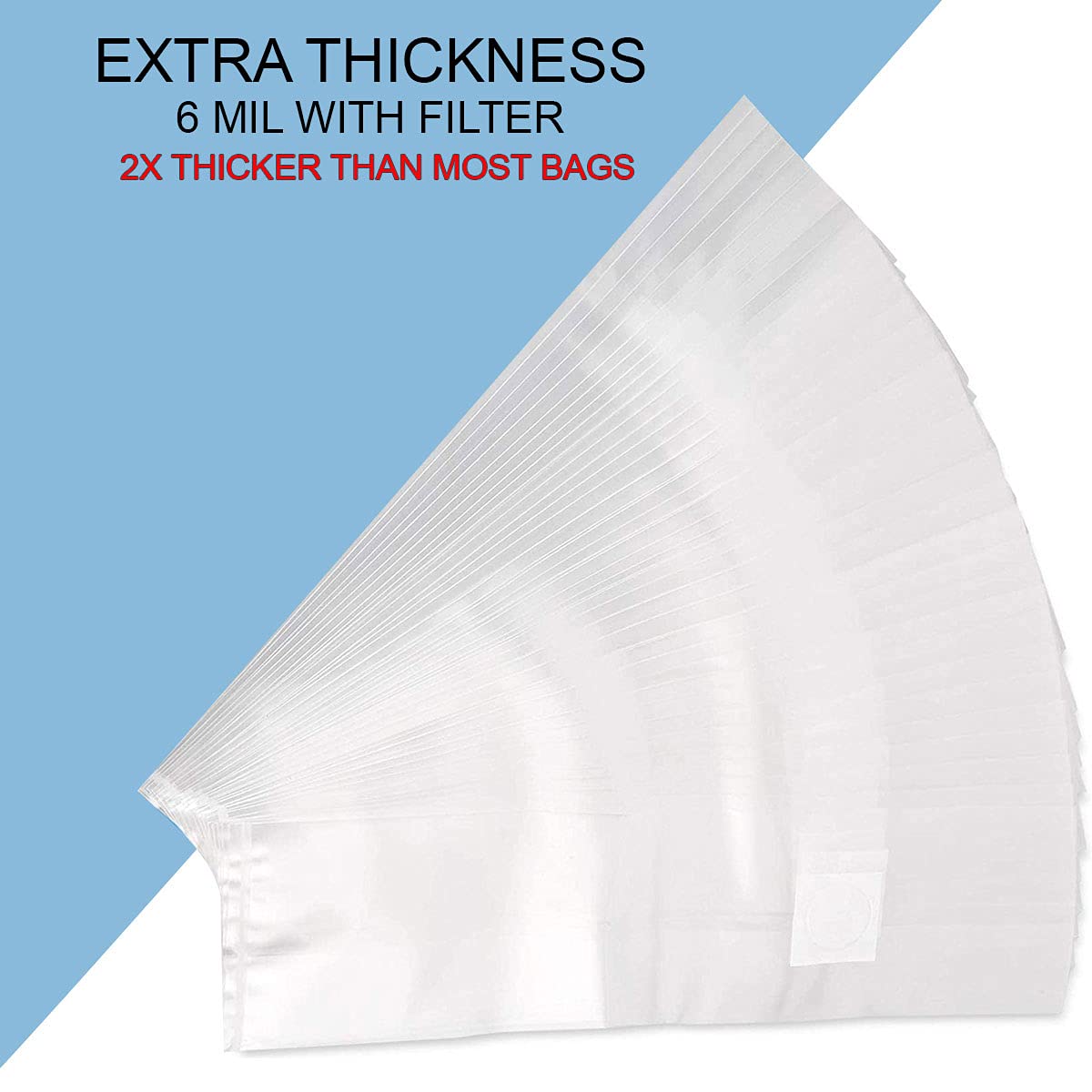 60PACK Mushroom Grow Bags, Large Extra Thick 6 Mil Spawn Bags, 4" X 3.2" X 20" 0.2 Micron Filter Breathable, Mushroom Growing Bags for Substrate Autoclavable, Mushroom Bag Tear Resistant Strong