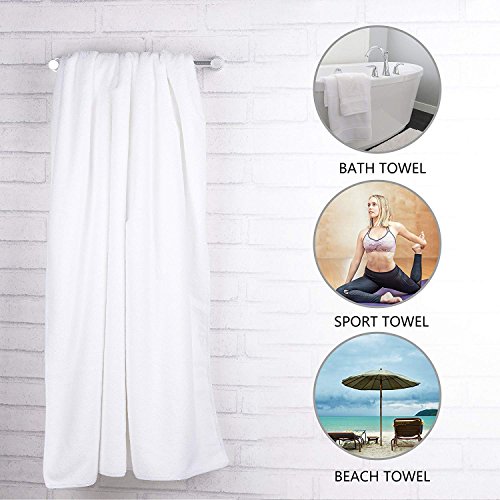JML Luxury Hotel & SPA Bath Towels (2 Pack, 30"x60") - 350GSM High Density Fleece Towel Sets - Super Soft and Absorbent, Lint Free, Fade Resistant Oversized Bath Towel, Coral Fleece Navy