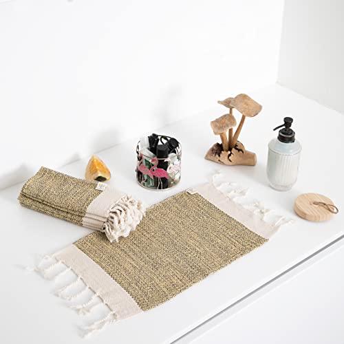 Smyrna Turkish Cotton Wash Cloths Pack of 6 | 100% Natural Cotton, 12"x17" | Versatile Bath Towels for Bathroom, Hotel, SPA | Ultra Soft, Absorbent, Prewashed and Quick Dry Turkish Washcloths (Yellow)