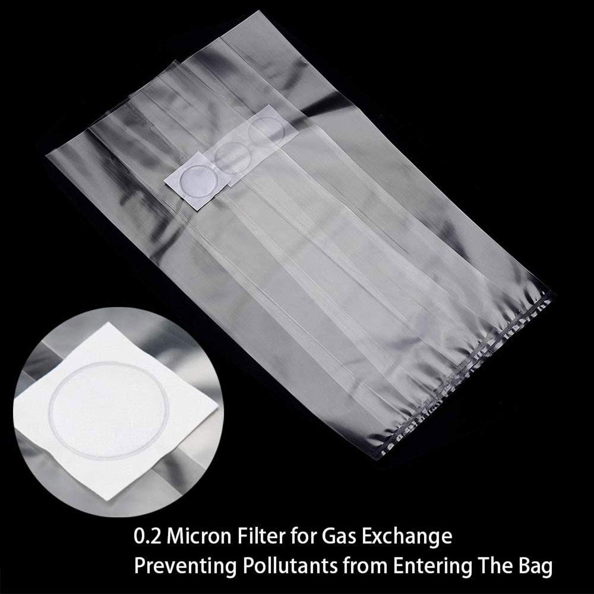 60PACK Mushroom Grow Bags, Large Extra Thick 6 Mil Spawn Bags, 4" X 3.2" X 20" 0.2 Micron Filter Breathable, Mushroom Growing Bags for Substrate Autoclavable, Mushroom Bag Tear Resistant Strong