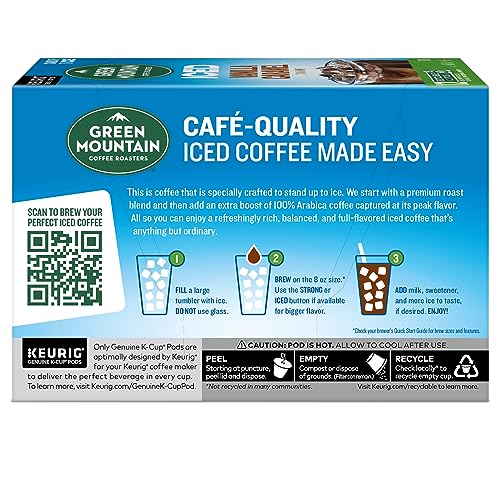 Green Mountain Coffee Roasters ICED Vanilla Caramel, Single Serve Keurig K-Cup Pods, Flavored Iced Coffee, 12 Count(Pack of 6)