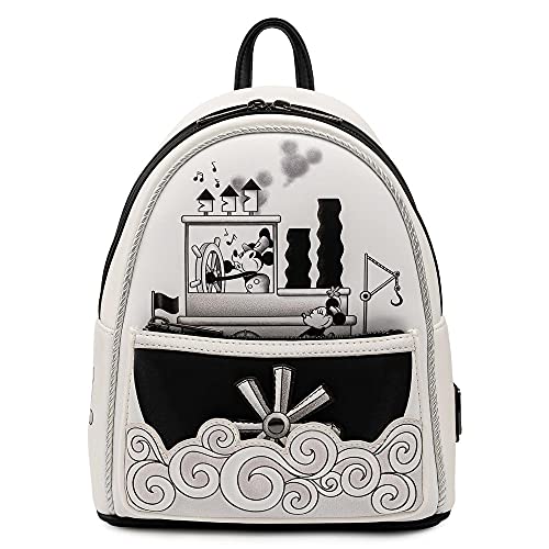 Loungefly Disney Mickey Steamboat Willie Music Cruise Womens Double Strap Shoulder Bag Purse