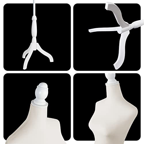 Beige Female Dress Form Mannequin with Pinnable Torso Body Adjustable Tripod Stand Dress Jewelry Display