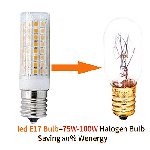 YUJIU E17 LED Microwave Oven Appliance Whirlpoo Bulb,70W Halogen Bulb Equivalent,Warm White 3000K Dimmable Ceramic Microwave Oven Light Bulb (2-Pack)