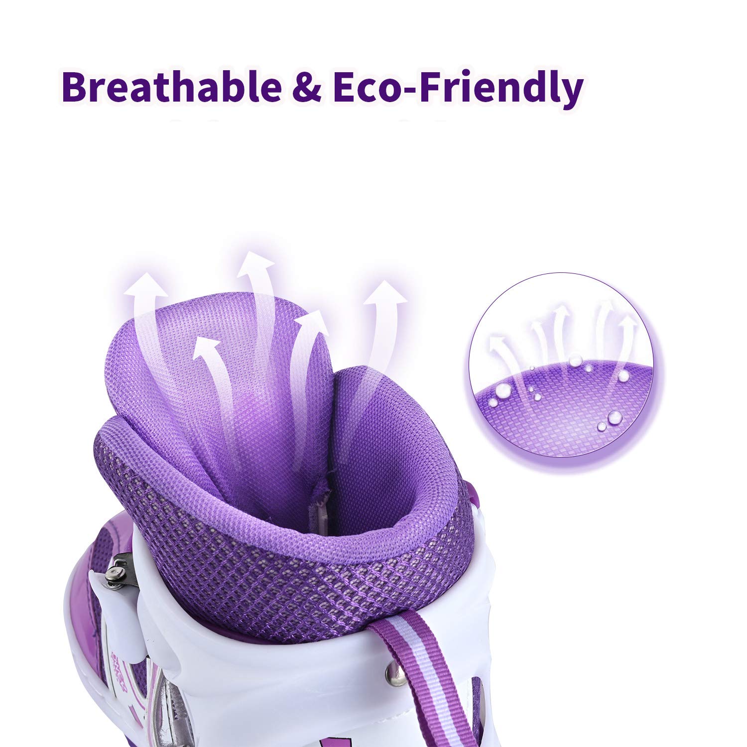 Roller Skates for Kids, Adjustable Size Double Roller Skates, with All Wheels Light up, Fun Illuminating for Girls Boys for Kids, Rollerskates for Kids Beginners, Medium(2-5), Purple