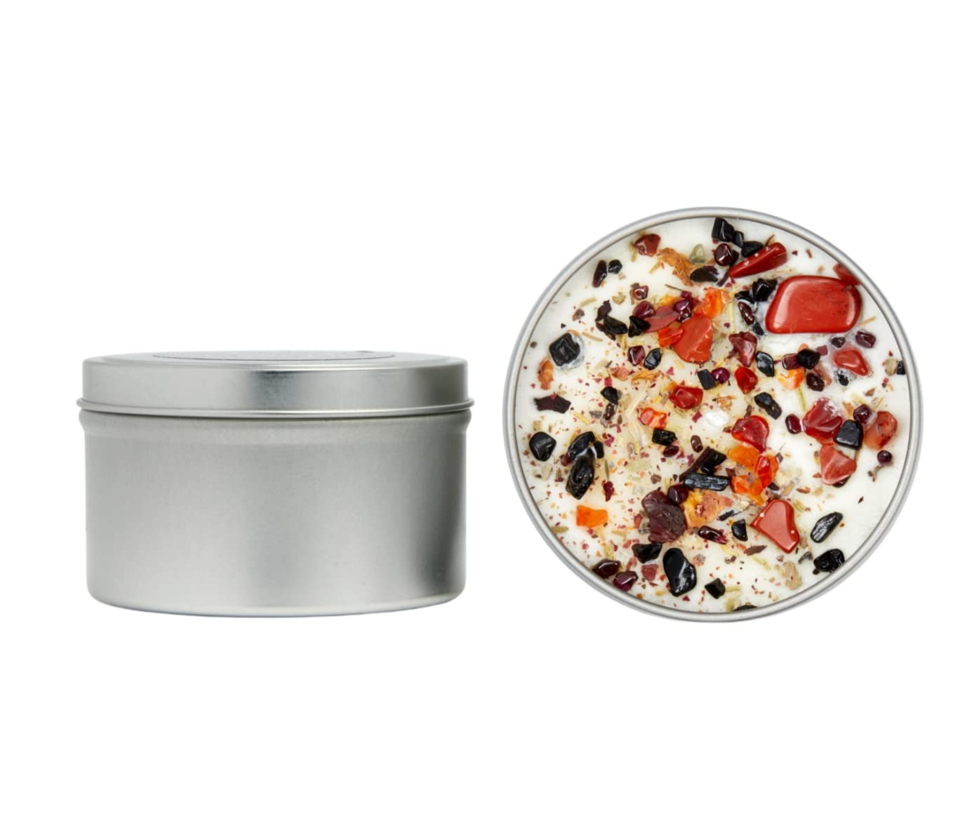 Dragons Blood Candle by New Moon Beginnings - Protection & Grounding - Herb, Flower, & Crystal Candles - Aromatherapy Soy Candle - 8oz Tin