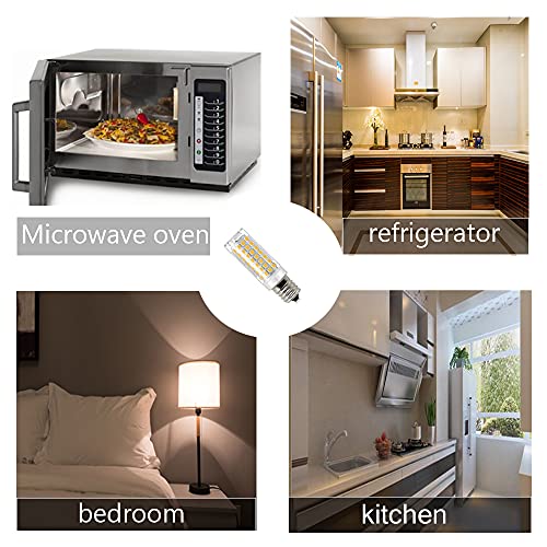 YUJIU E17 LED Microwave Oven Appliance Whirlpoo Bulb,70W Halogen Bulb Equivalent,Warm White 3000K Dimmable Ceramic Microwave Oven Light Bulb (2-Pack)