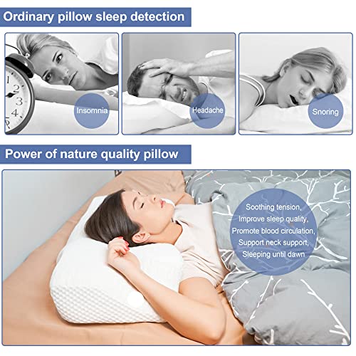Elviros Memory Foam Cervical Pillow, Ergonomic Contour Pillow for Neck and Shoulder Pain Relief, Orthopedic Sleeping Bed Pillows for Side, Back and Stomach Sleepers (Dark Grey)