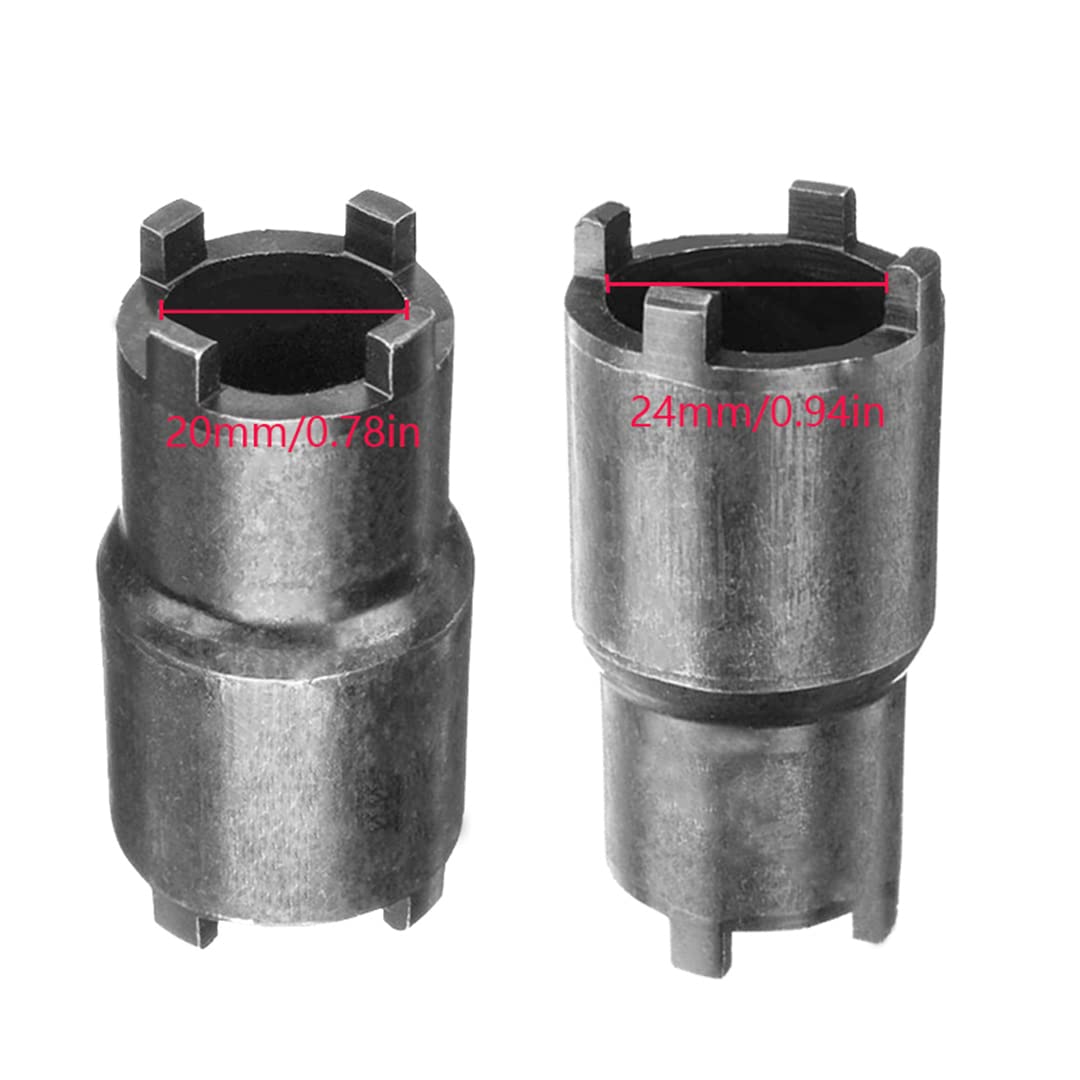 CDZWJ Motorcycle 20mm 24mm Lock Nut Removal Tool Clutch Remover 4-Pin Spanner Socket Wrench fits for Honda 50cc-125cc ATV Dirt Bike go kart