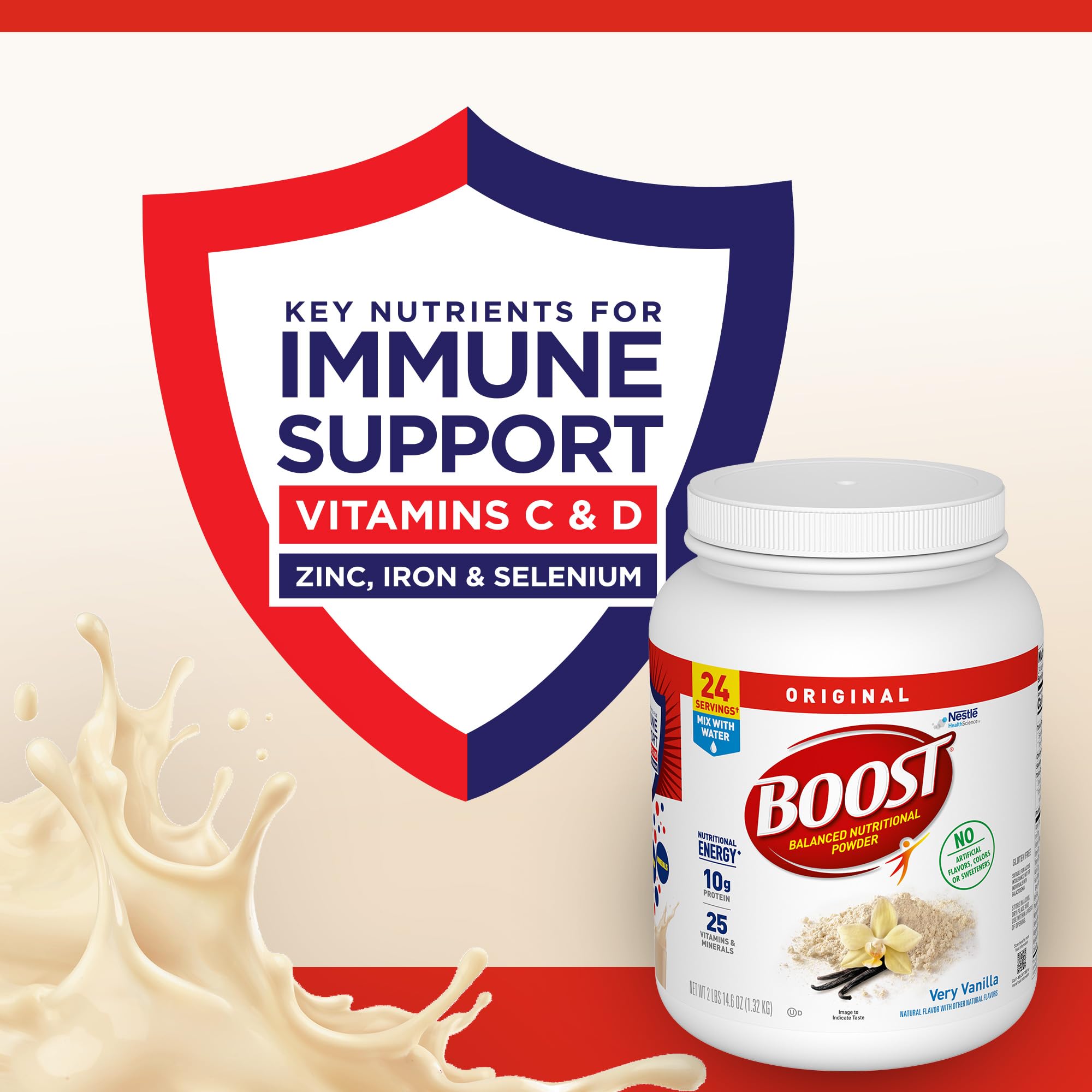 BOOST Original Balanced Nutritional Powder Drink Mix with 10g Protein and 25 Vitamins & Minerals, Very Vanilla, 14.6 Ounce
