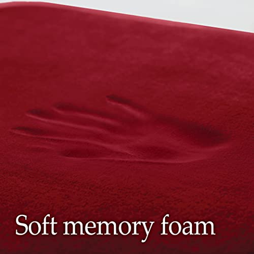 lalaLOOM Thick Memory Foam Bath Rugs, Soft Velvet is Absorbent, Bathroom Mats, Durable Dots on Underside, Machine Washable Bathmat, Carpet Rug, Plush Room Décor for Shower Floor, 24x17, Wine