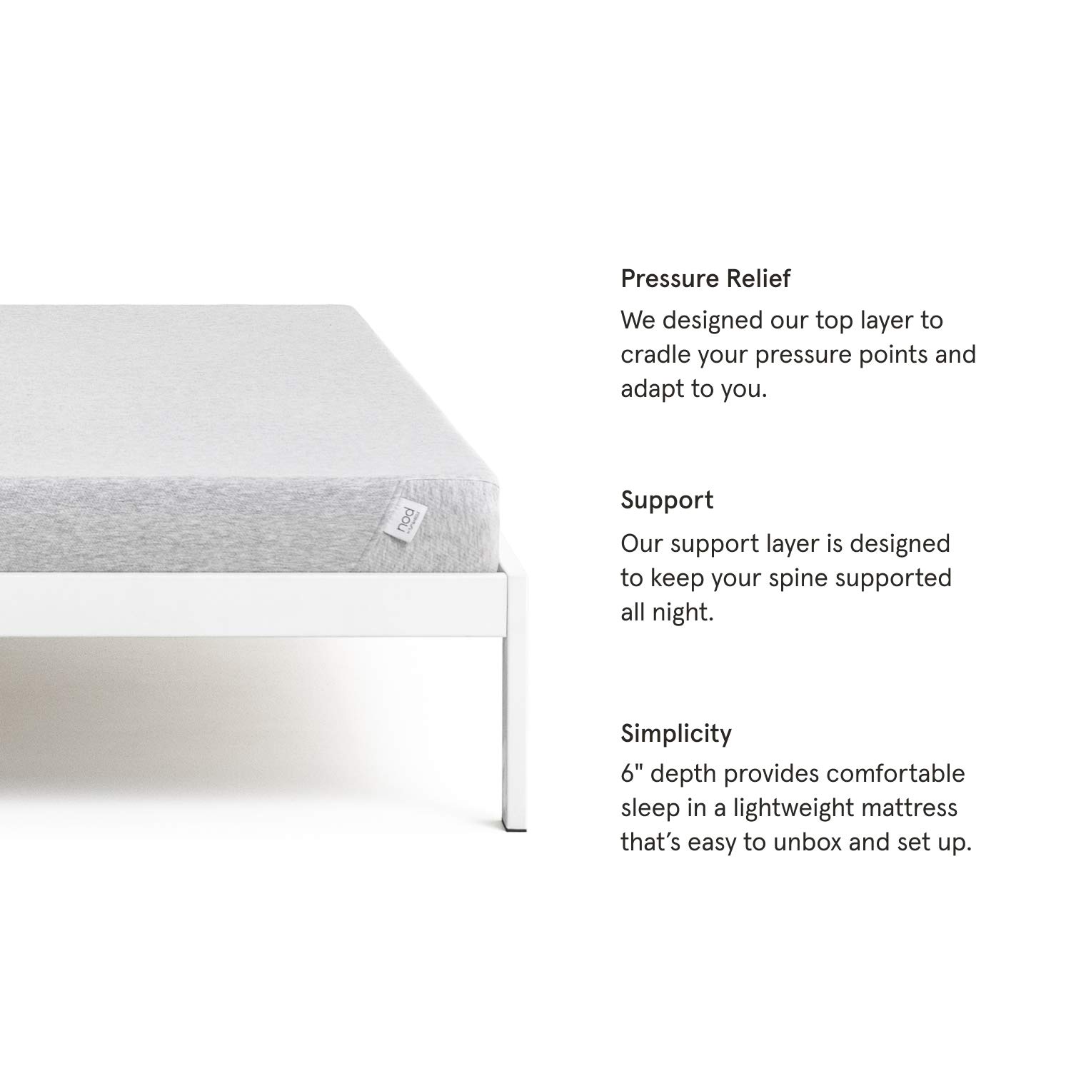 Tuft & Needle Kin Firm 6" Queen Adaptive Foam Mattress in a Box, Cooling Pressure Relief, Balanced Support, 100 Night Trial, Fiberglass-Free, CertiPUR-US, 10-Year Limited Warranty