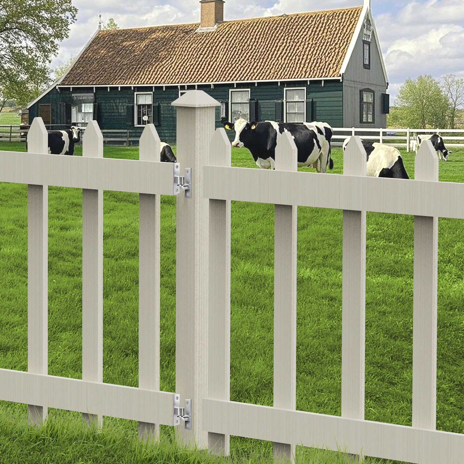 Wall Mount Gate Hinge, Gate Hinges Heavy Duty, 2 Pack Chain Link Fence Gate Hinges, Wall Mount Gate Hinges with 5/8 Hinge Pin (Screws Not Included)